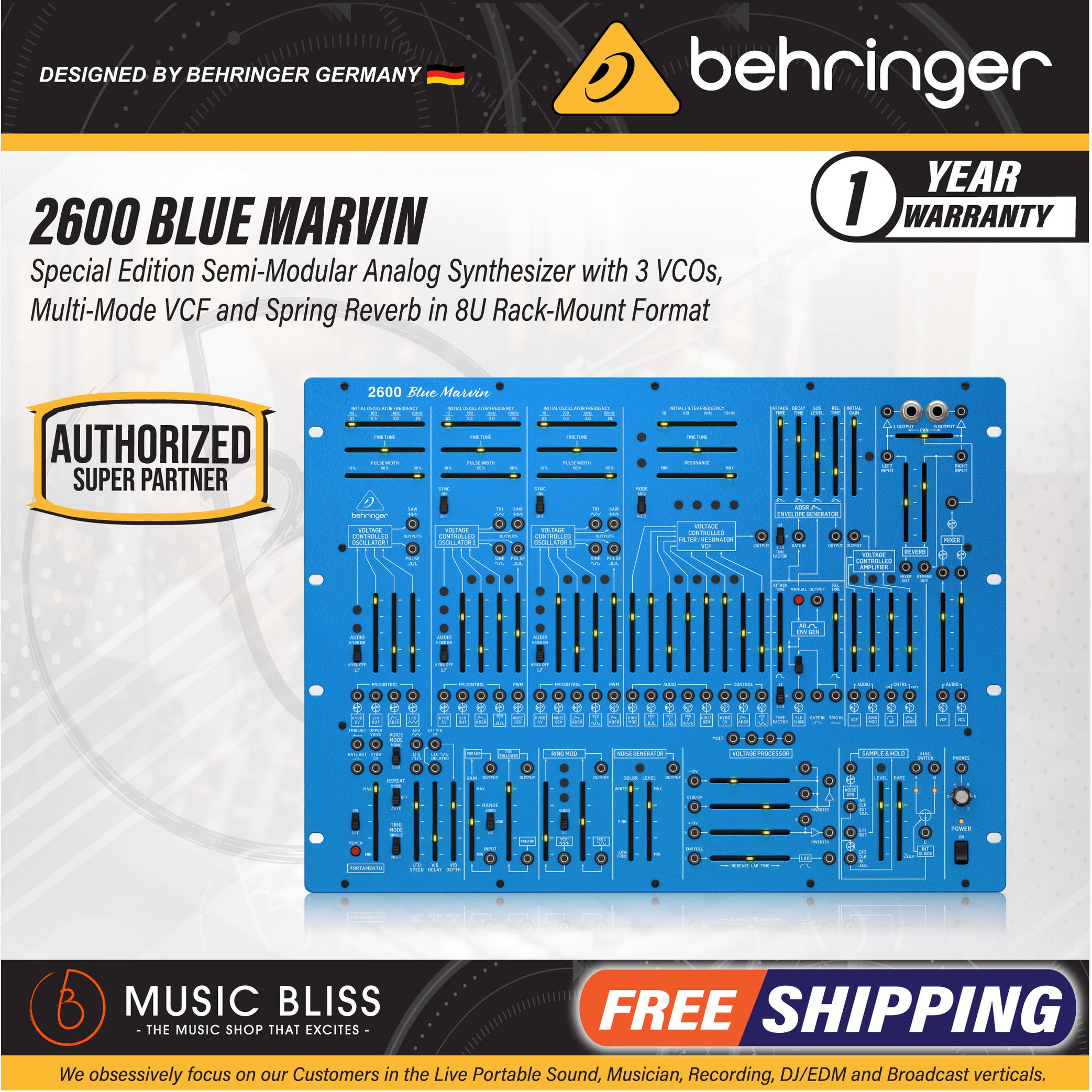 Behringer 2600 Blue Marvin Limited-Edition Analog Semi-modular ...