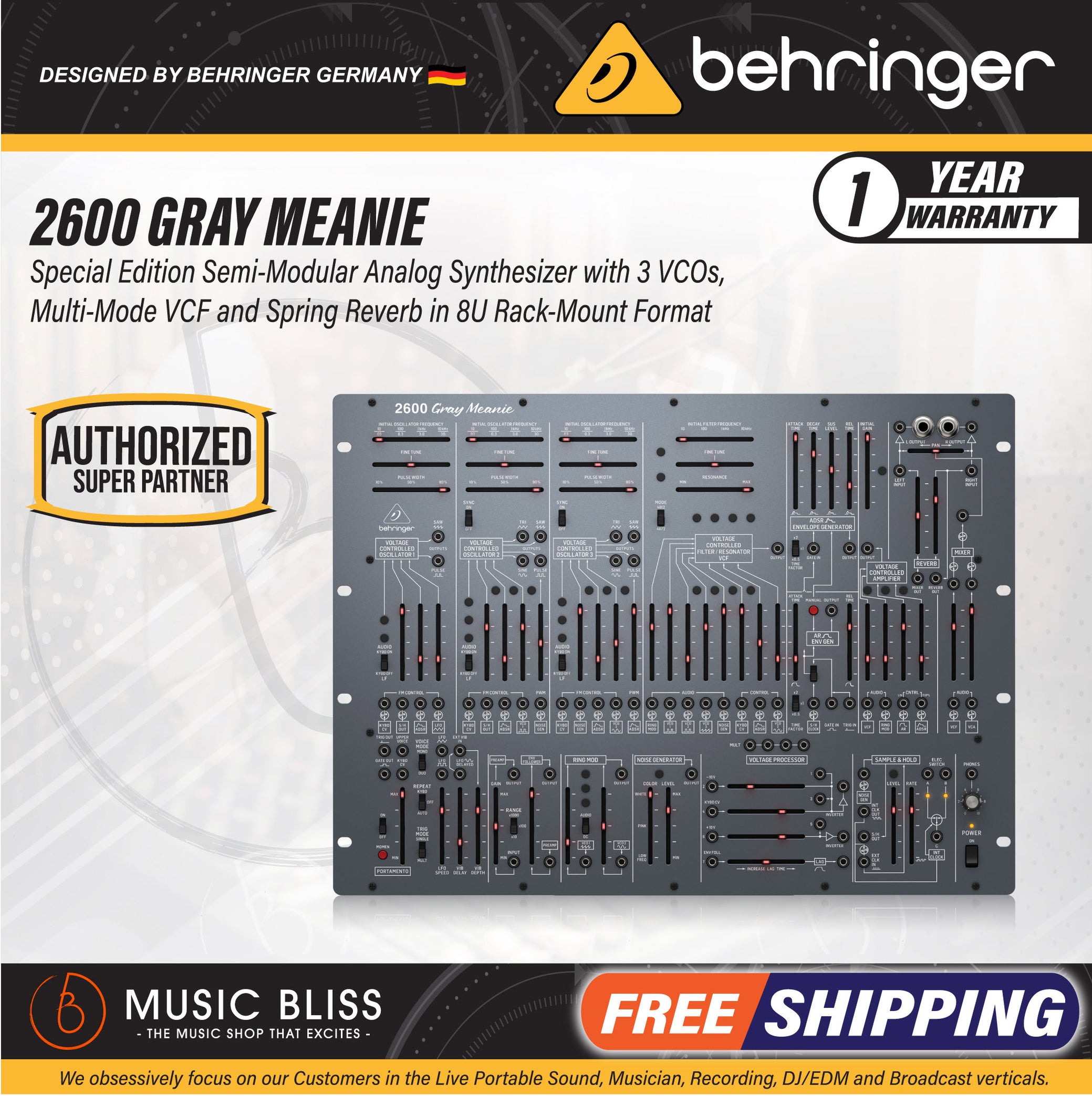 Behringer 2600 Gray Meanie Limited-Edition Analog Semi-modular ...
