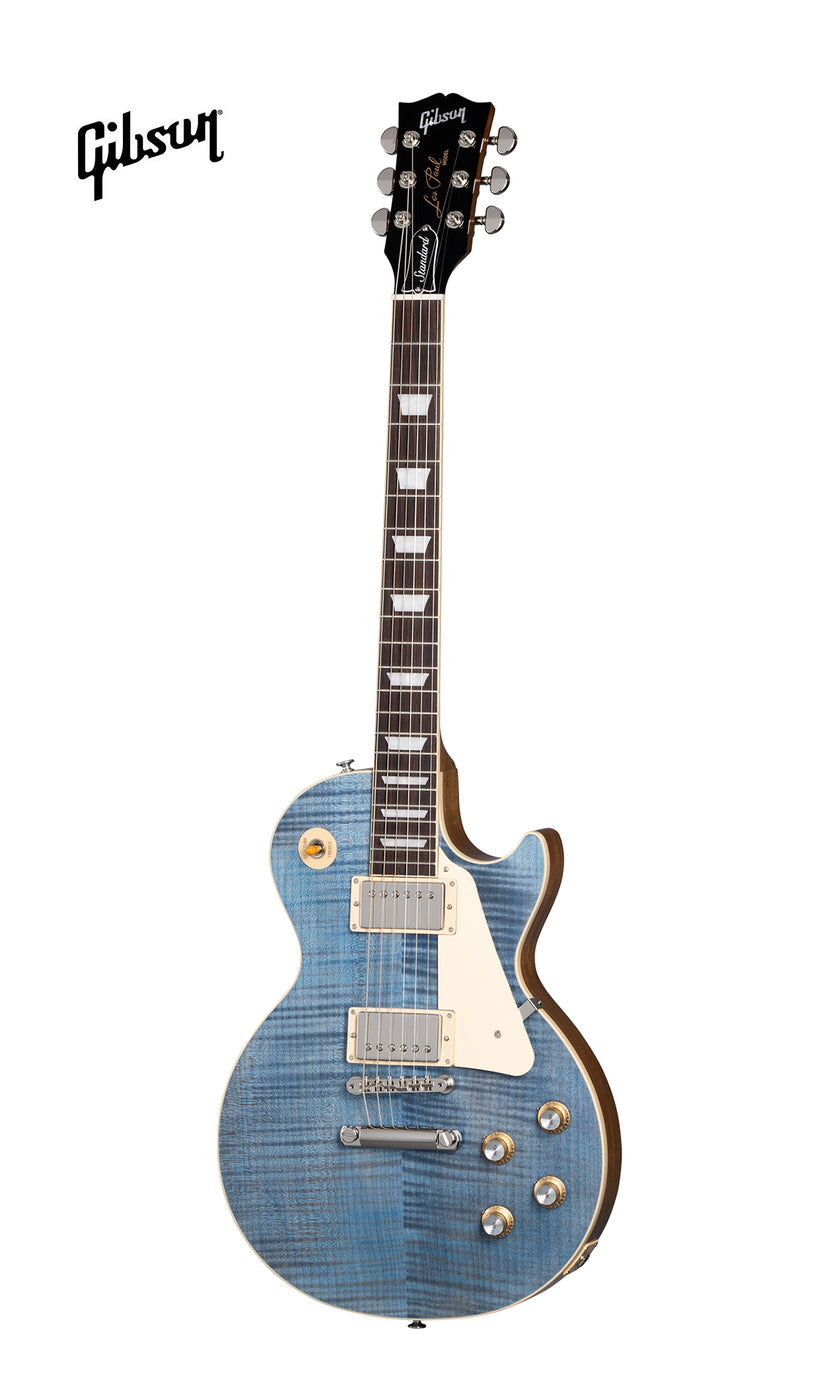 GIBSON LES PAUL STANDARD 60S FIGURED TOP ELECTRIC GUITAR - OCEAN BLUE ...