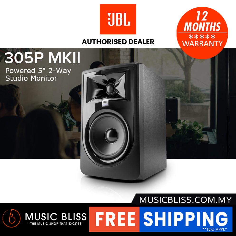 JBL 305P MKII Powered 5" 2-Way Studio Monitor - Pair (305PMKII MK2 ...