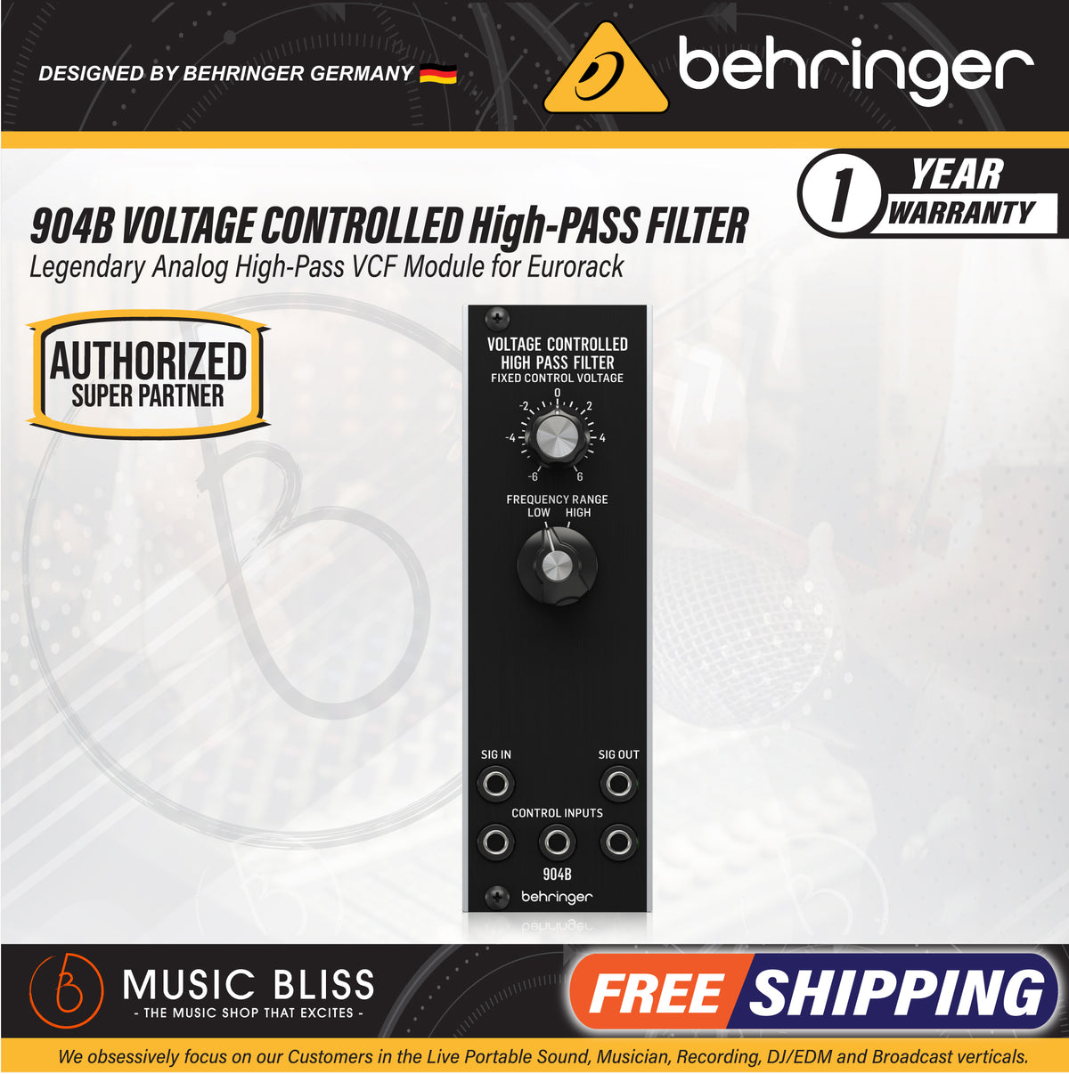 Behringer 904A Voltage Controlled Low Pass Filter Eurorack Module ...