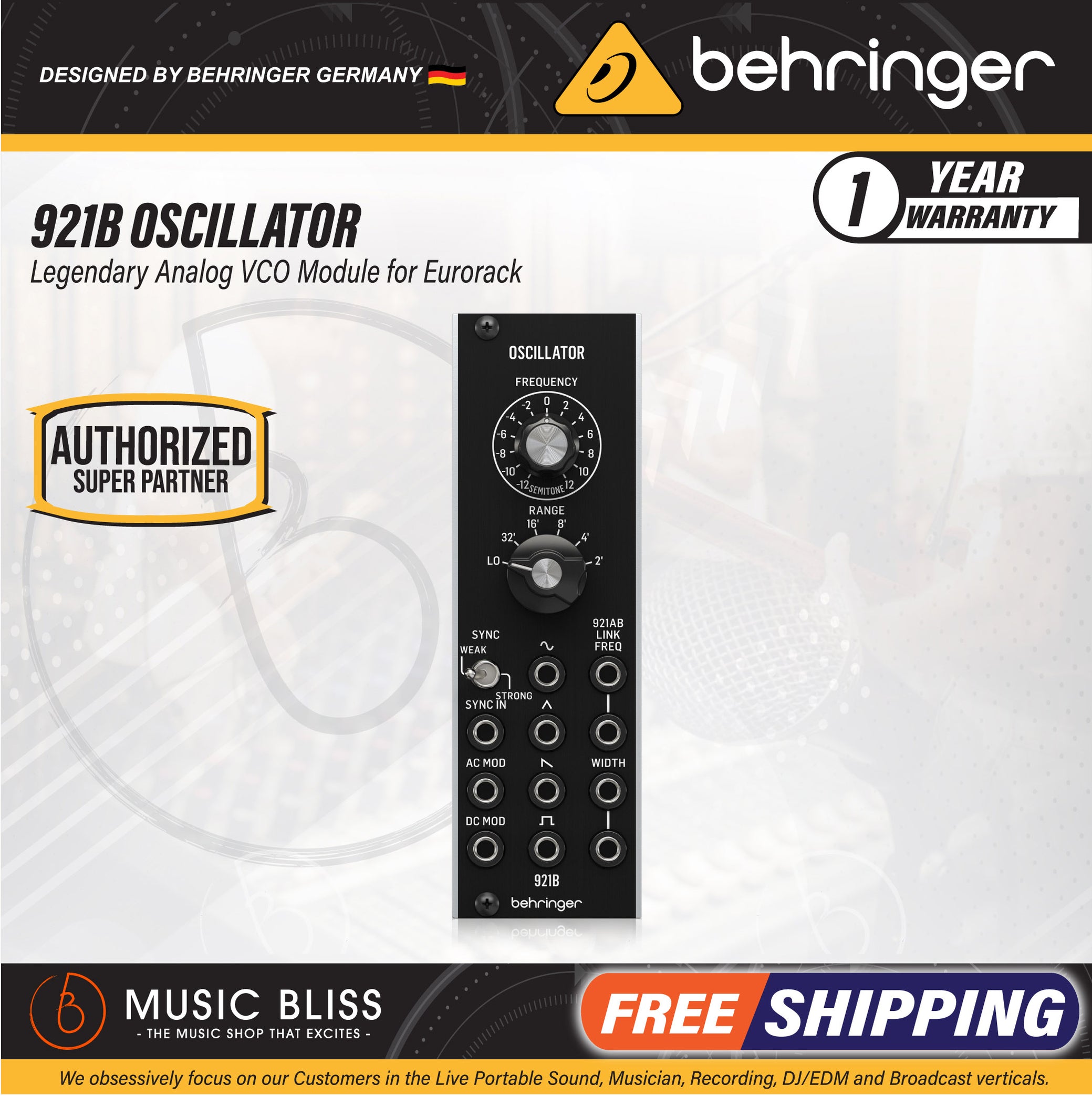 Behringer 921B Oscillator Eurorack Module | Music Bliss Malaysia