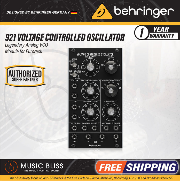 Behringer 921 Voltage Controlled Oscillator Eurorack Module | Music Bliss Malaysia