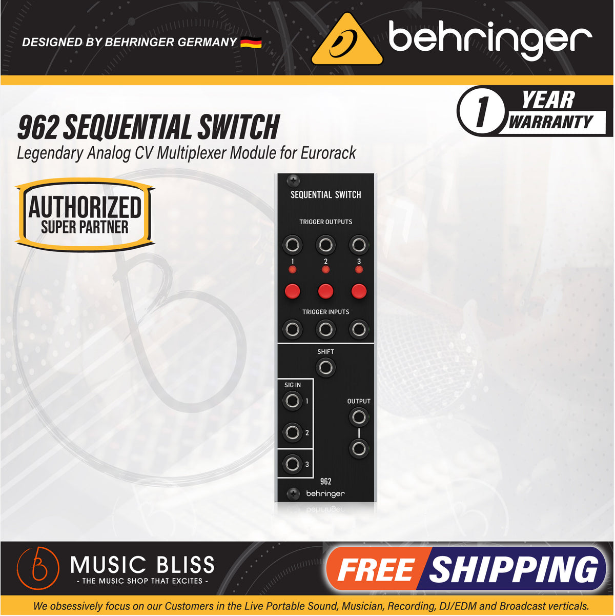 Behringer 962 Sequential Switch Eurorack Module | Music Bliss Malaysia