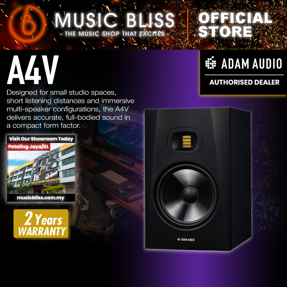 ADAM Audio A4V 4-inch Powered Studio Monitor - Pair | Music Bliss Malaysia