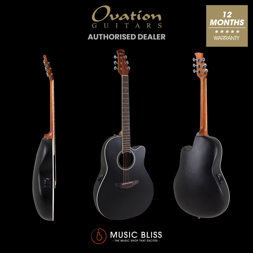 Ovation Applause AB24-5S Mid-depth Acoustic-electric Guitar - Black ...