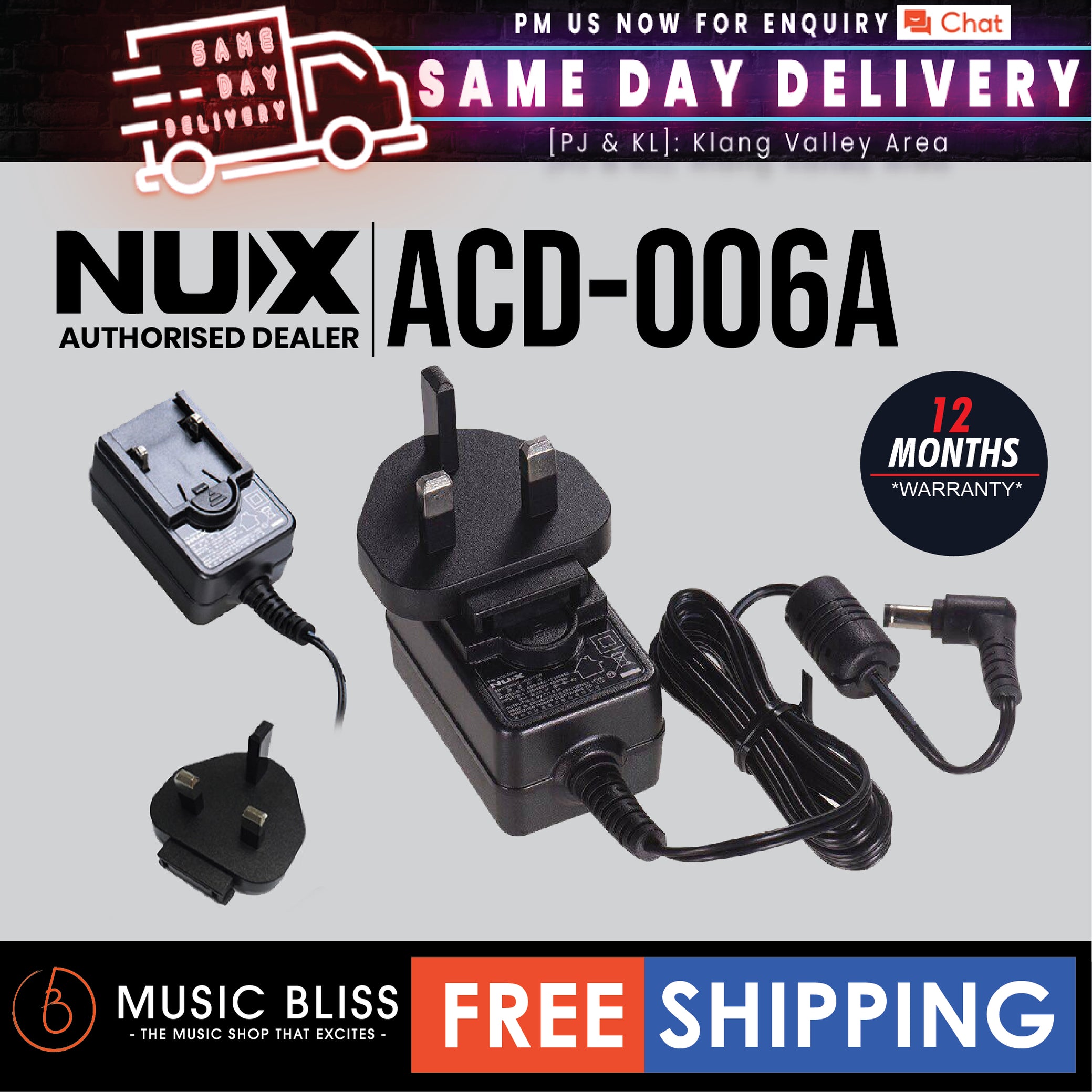 NUX ACD-006A - Power Adapter For Guitar Effect Pedal BOSS Electro ...