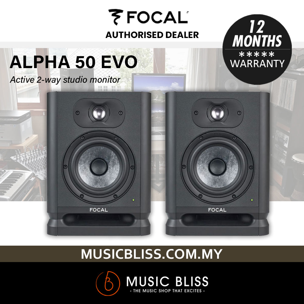 Focal Alpha 50 Evo 5 inch Powered Studio Monitor - Pair | Music Bliss ...