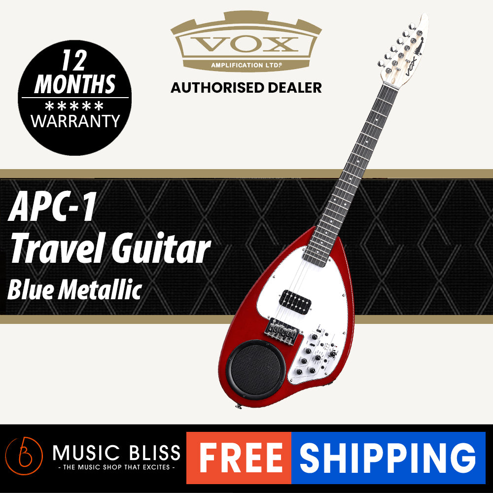 Vox APC-1 Electric Travel Guitar with Built In Amp & Rhythm - Red Metallic | Music Bliss Malaysia