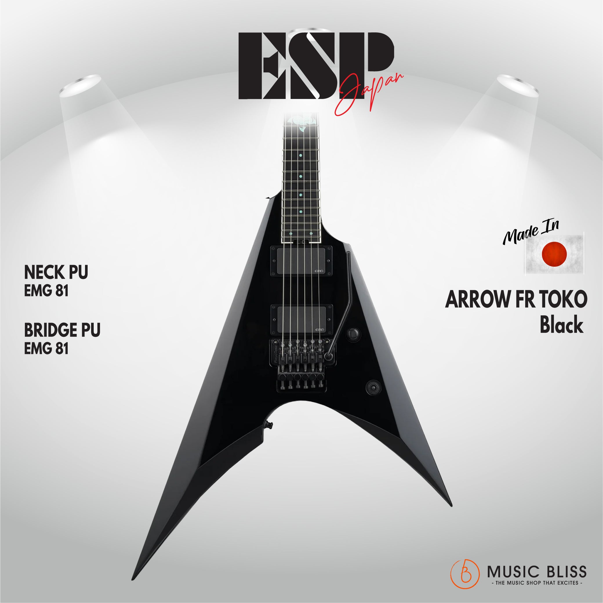 ESP Original ARROW FR TOKO - Black [MIJ - Made in Japan] | Music Bliss ...