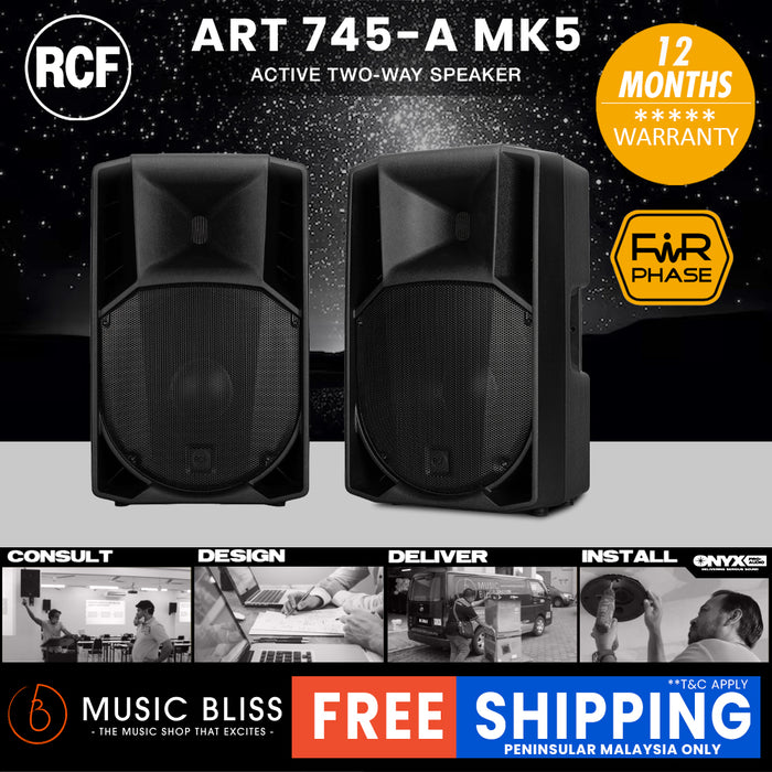 RCF ART 745-A MK5 15" 1400W 2-way Active Powered Speaker (ART745AMK5 ...