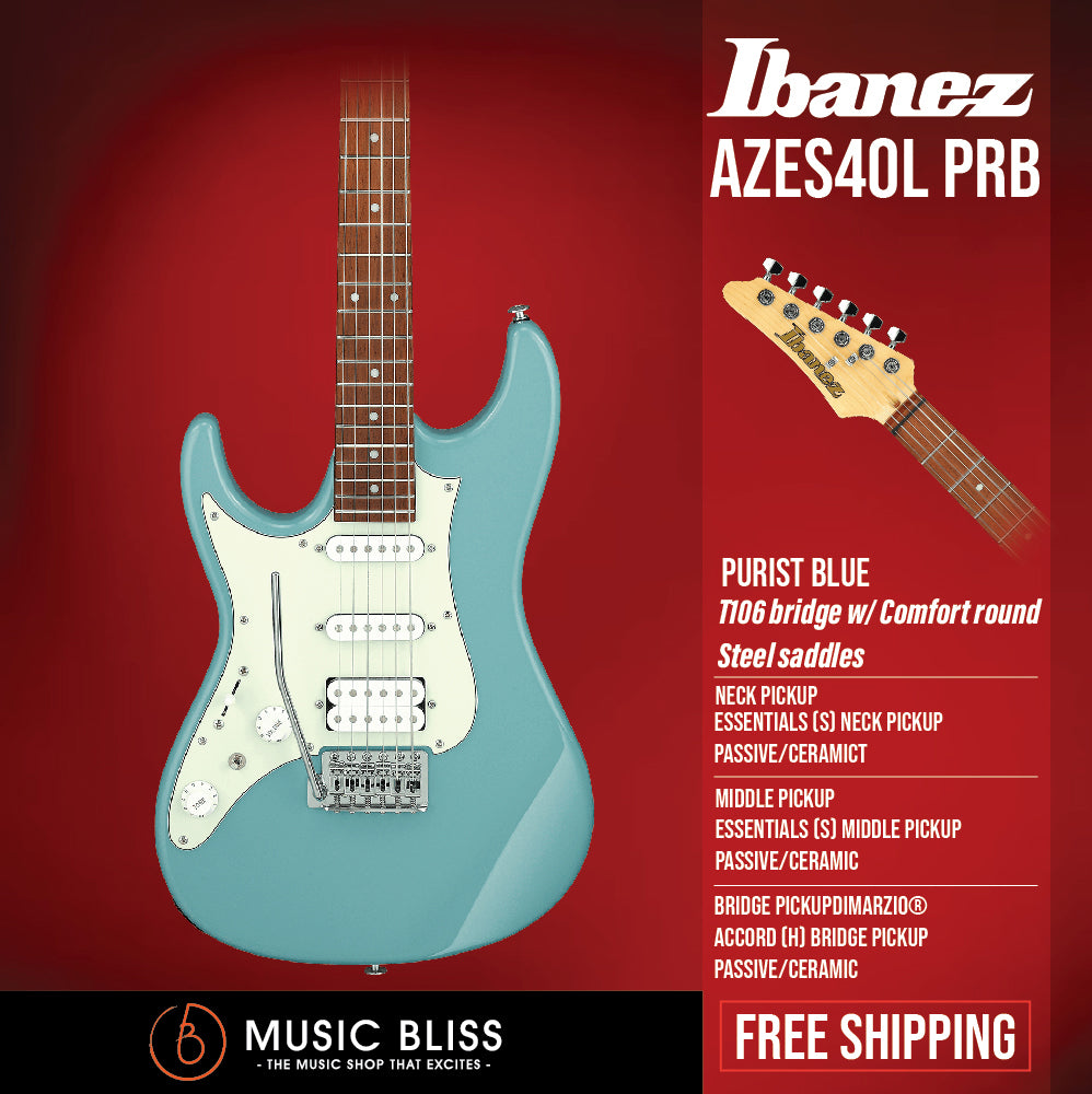 Ibanez AZES40L Left-handed Electric Guitar - Purist Blue (AZES40L-PRB ...
