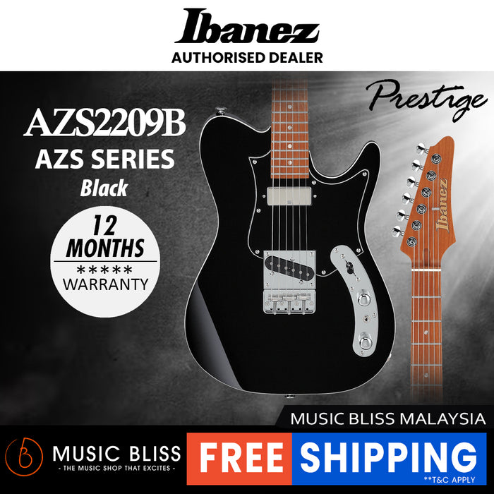 Ibanez Prestige AZS2209B Electric Guitar - Black (AZS2209B-BK) | Music ...