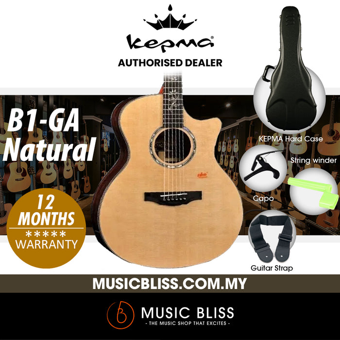 KEPMA Elite B1E-GA Full Solid Grand Auditorium Acoustic Guitar with LR ...