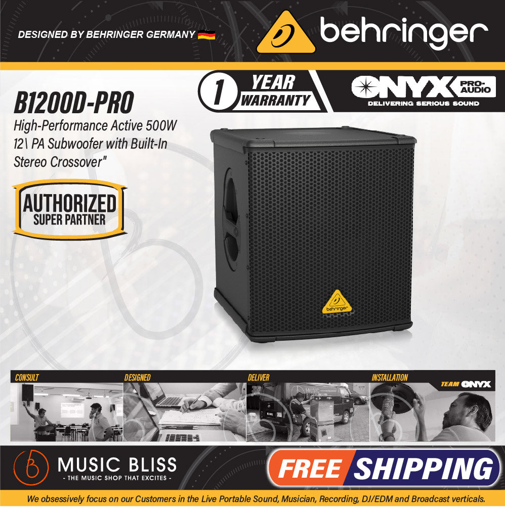 Behringer Eurolive B1200D-PRO 500W 12" Powered Subwoofer (B1200D PRO ...