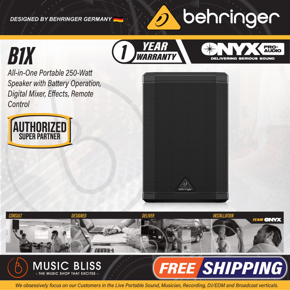 Behringer B1X 250W All-in-One Portable PA System (B-1X) | Music Bliss ...