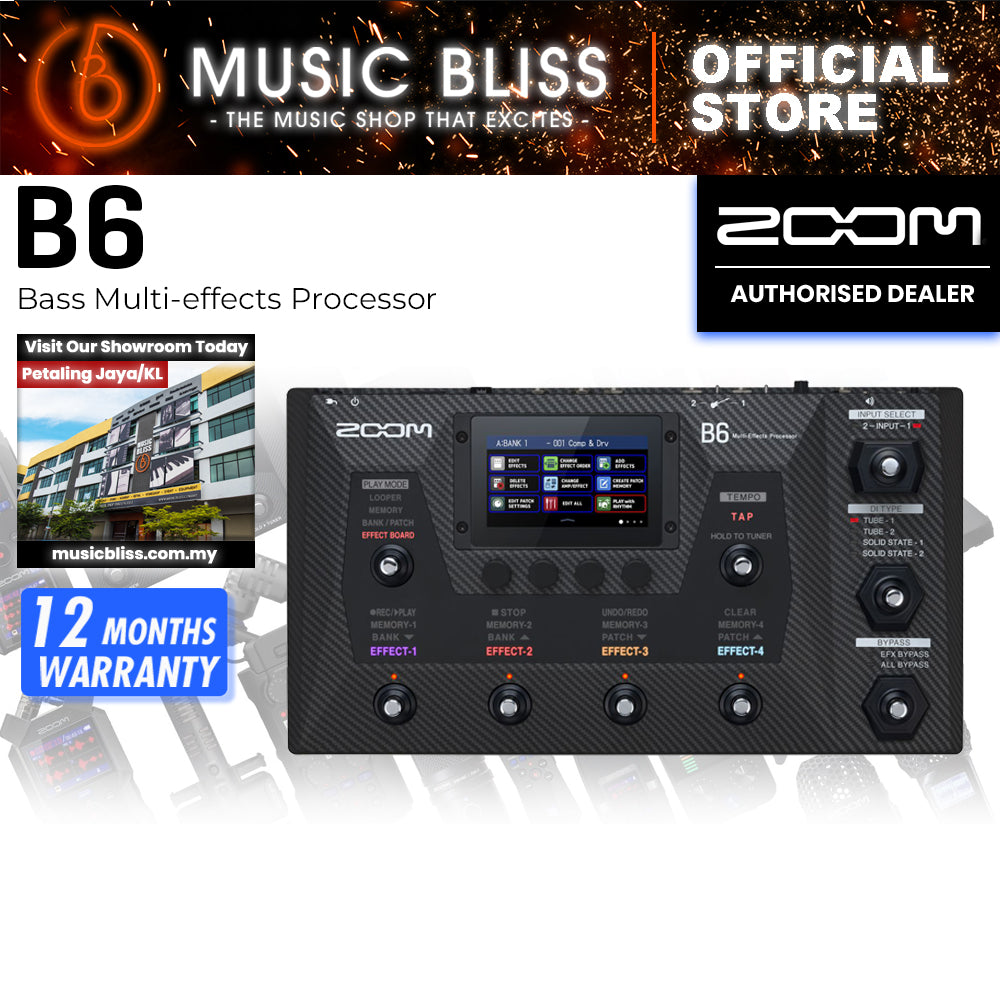 Zoom B6 Bass Multi-effects Processor with 0% Instalment | Music Bliss ...