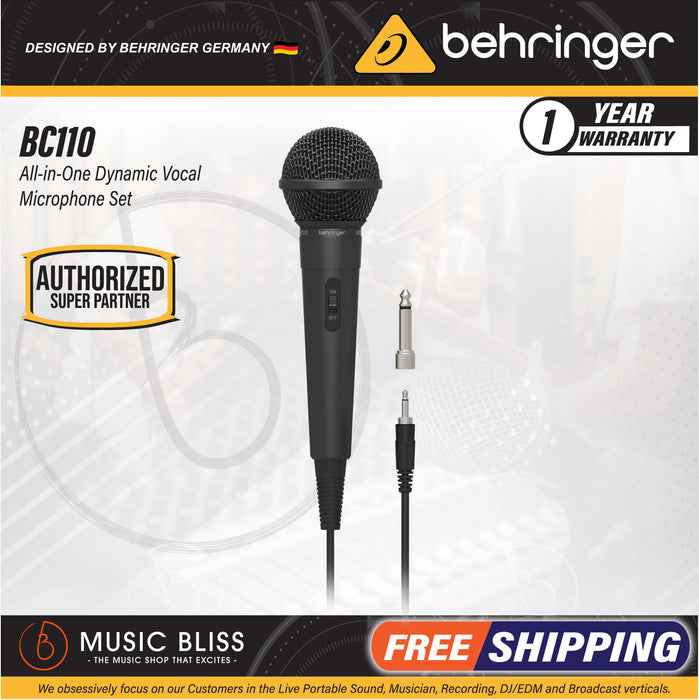Behringer BC110 Dynamic Vocal Microphone with 10-foot Cable | Music ...
