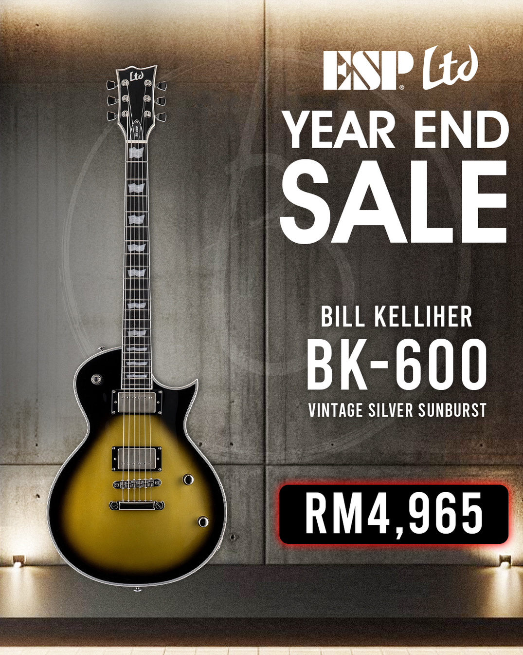 ESP LTD Bill Kelliher BK-600 Signature Electric Guitar - Vintage Silver ...