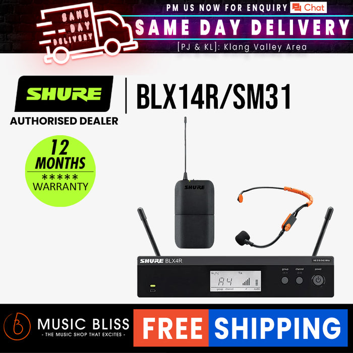 Shure BLX14R/SM31 Wireless Rack-mount Presenter System, BLX4R Wireless ...