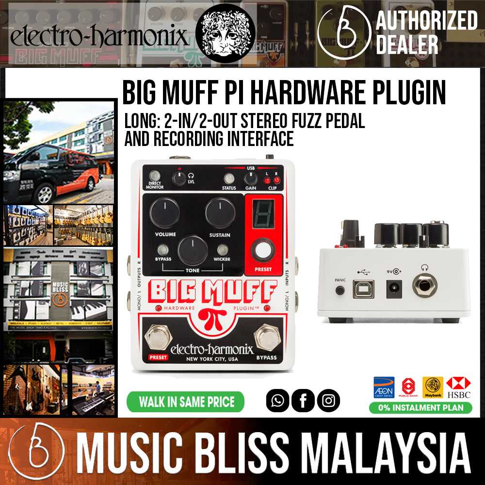 Electro-Harmonix Big Muff Pi Hardware Plug-in Effects Pedal and 2-in/2 ...