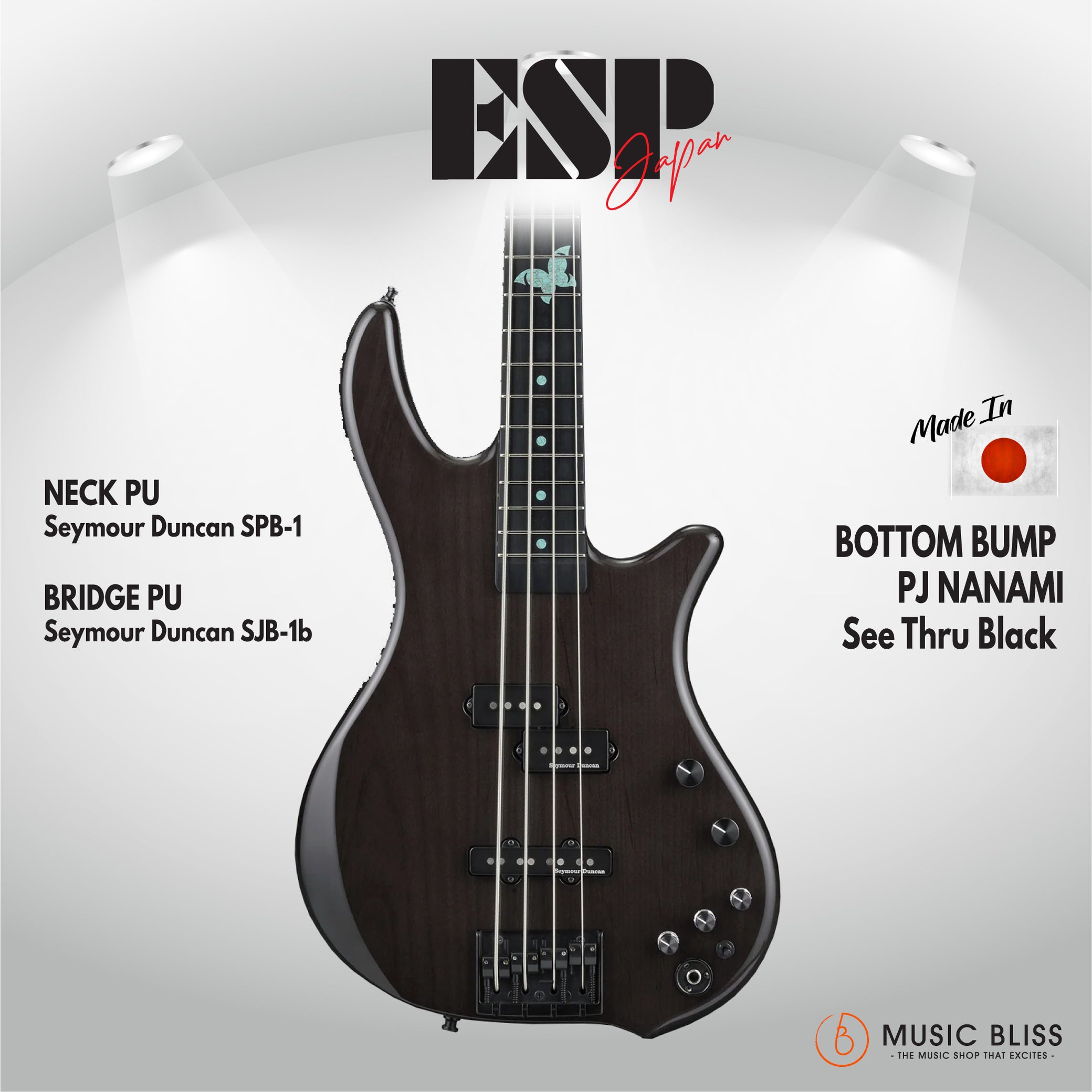 ESP Original BOTTOM BUMP PJ NANAMI - See Thru Black [MIJ - Made in Japan] | Music Bliss Malaysia