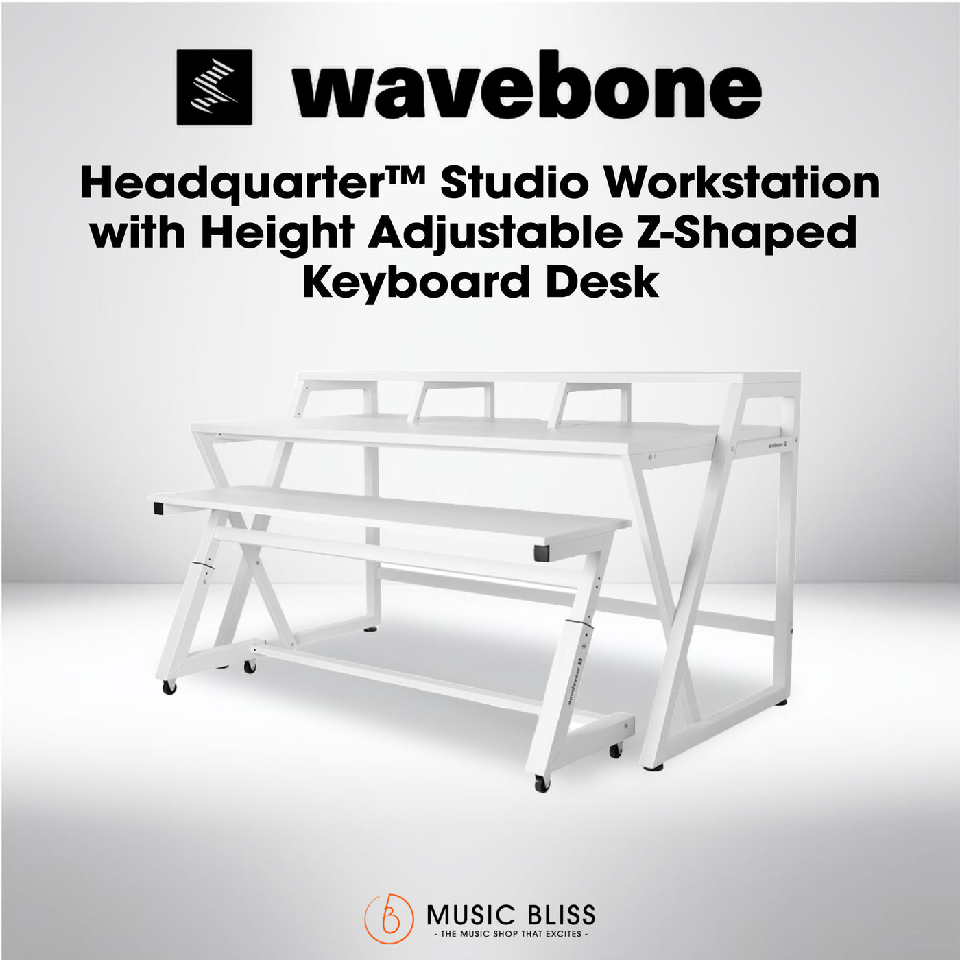 Wavebone Headquarter Studio Workstation Desk with Height Adjustable Z- — Music Bliss Malaysia