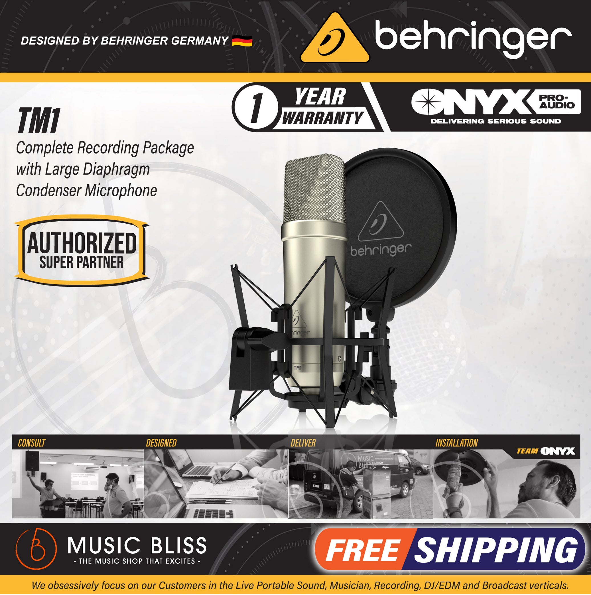 Behringer TM-1 Complete Vocal Recording Package (TM1 / TM 1) | Music ...