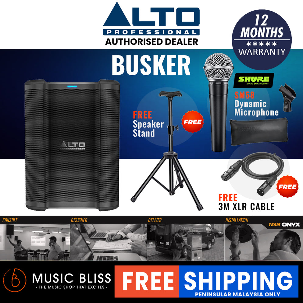 Alto Professional Busker Portable 200-watt Battery-powered PA Speaker ...