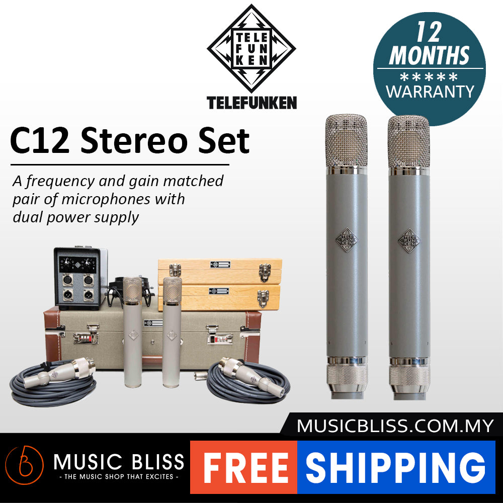 Telefunken C12 Stereo Set Tube Condenser Microphone | Music Bliss Malaysia