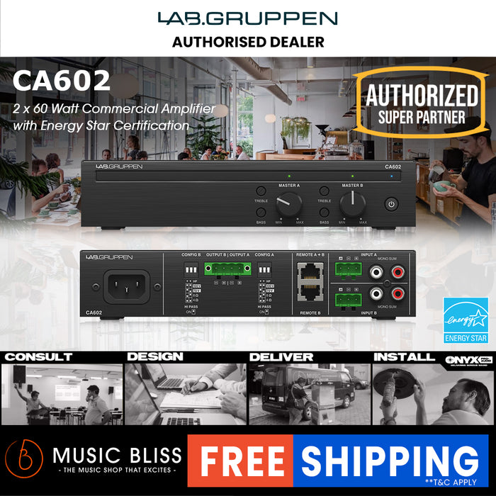 Lab Gruppen CA602 2 x 60 Watt Commercial Amplifier with Energy Star ...