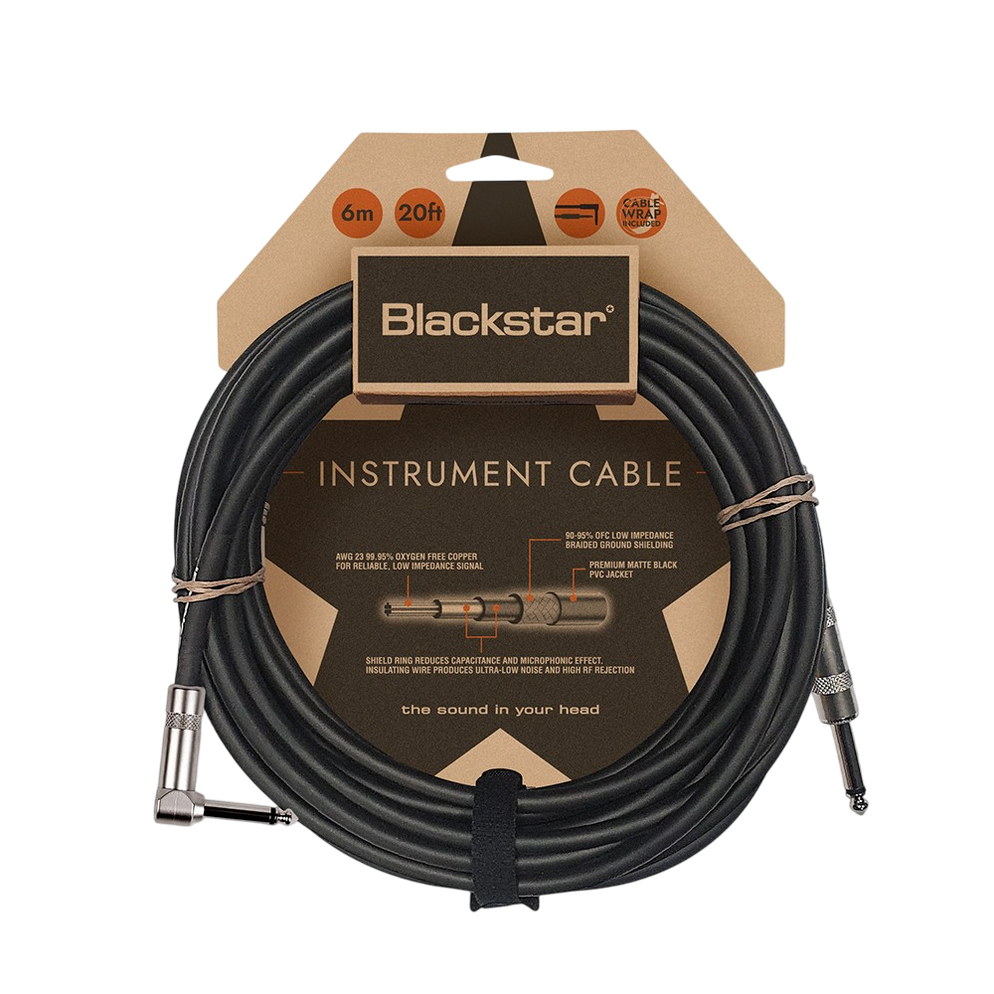 Blackstar CABLE-STD-6M-SA 20ft Standard Instrument Cable, Straight ...