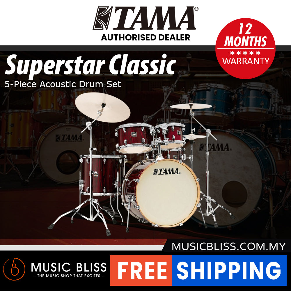 Tama Superstar Classic 5-piece Shell Pack - 22" Kick - Gloss Garnet ...