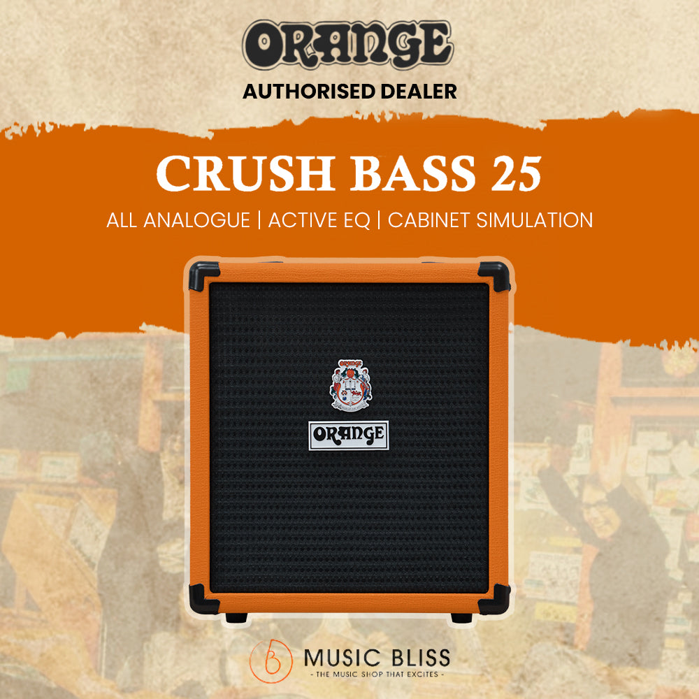 Orange Crush Bass 25 1x8 25W Bass Combo Amplifier | Music Bliss Malaysia