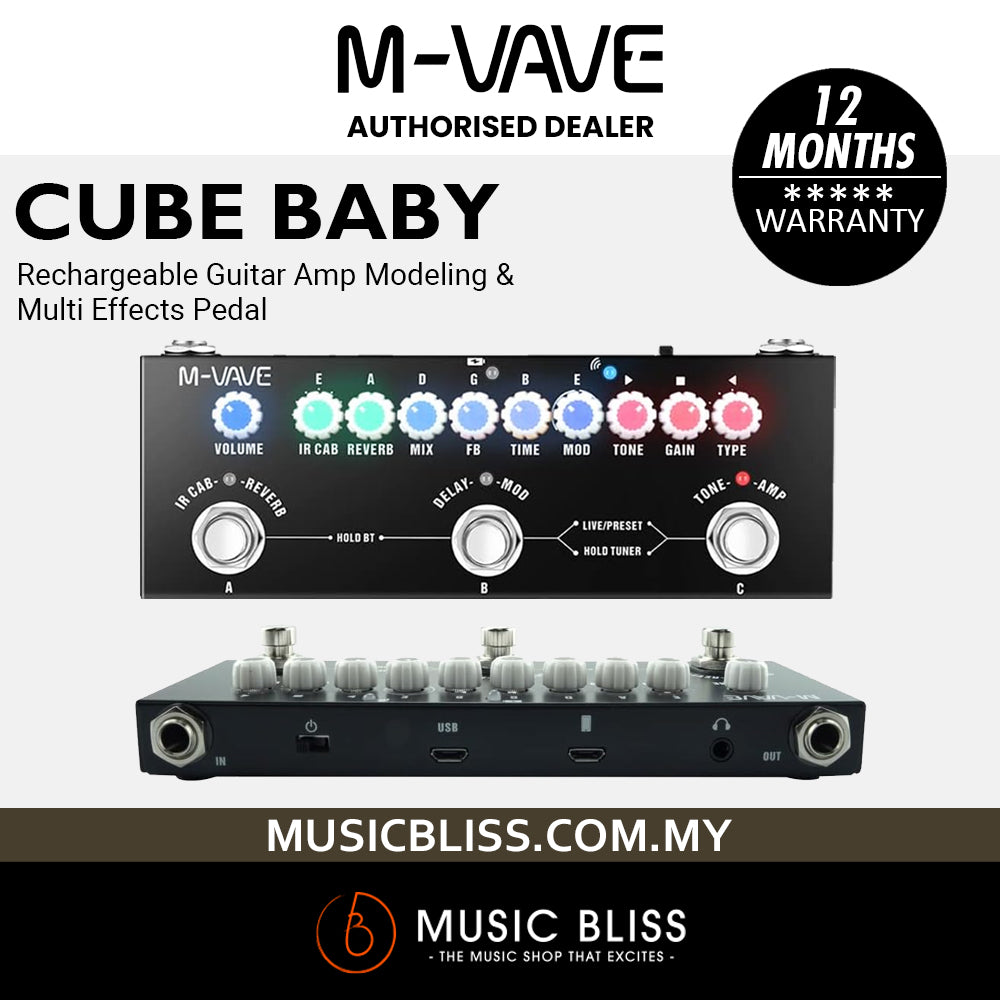M-VAVE Cube Baby Rechargeable Guitar Amp Modeling & Multi Effects Pedal ...