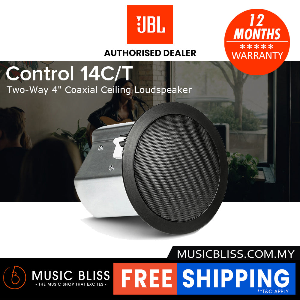 JBL Control 14C/T Two-Way 4 inch Coaxial Ceiling Loudspeaker - Black ...
