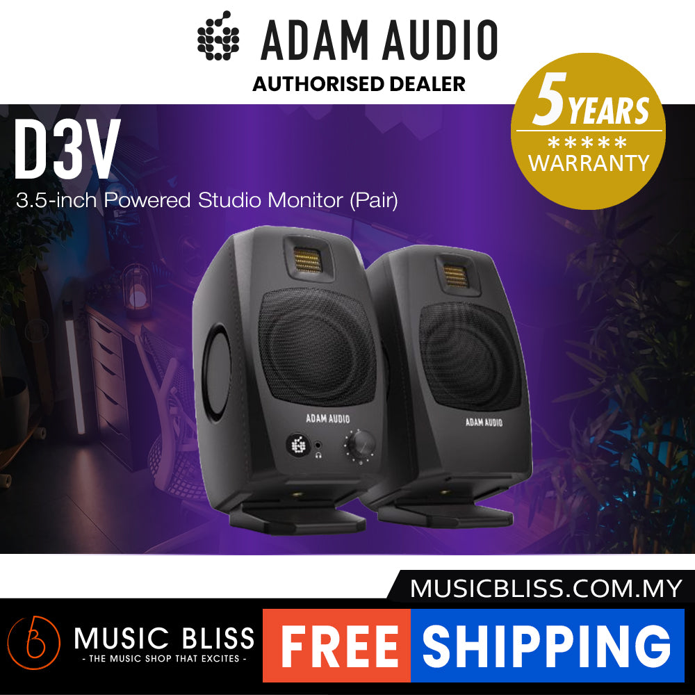 Adam Audio D3V 3.5-inch Powered Studio Monitor - Black (Pair) | Music ...