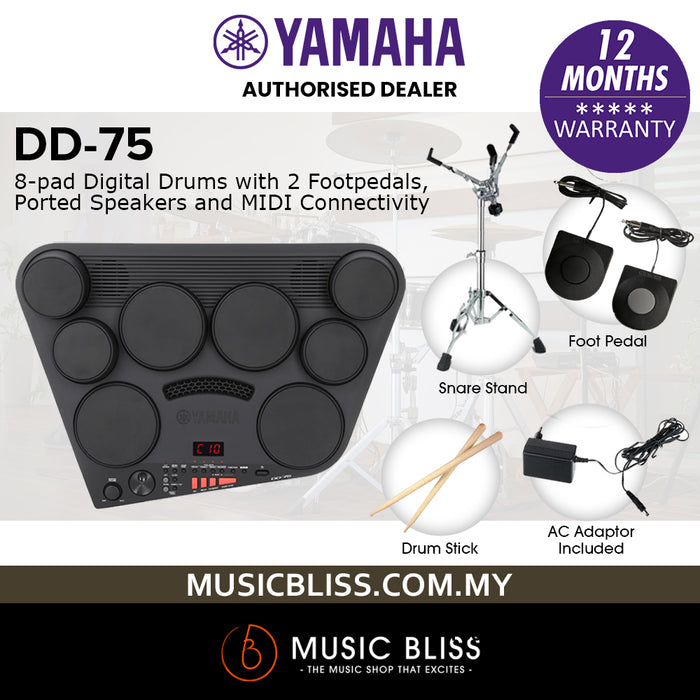 Yamaha DD75 Portable Digital Drum (DD-75 / DD 75) | Music Bliss Malaysia