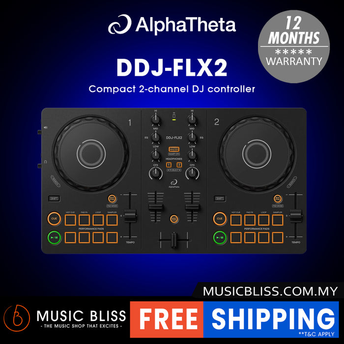 AlphaTheta DDJ-FLX2 2-deck DJ Controller | Music Bliss Malaysia