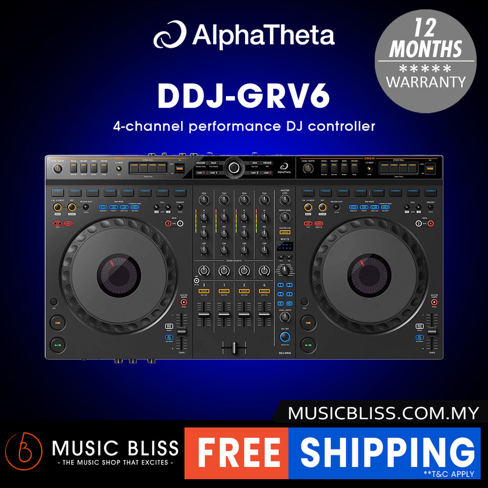AlphaTheta DDJ-GRV6 4-channel DJ Controller with Groove Circuit | Music ...