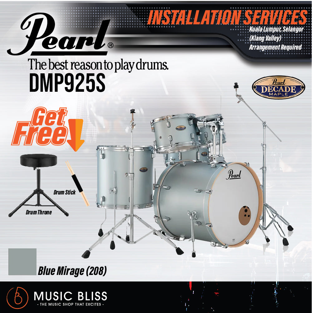 Pearl Decade Maple 5-Piece Drum Set with Hardware, Drumstick and Throne ...