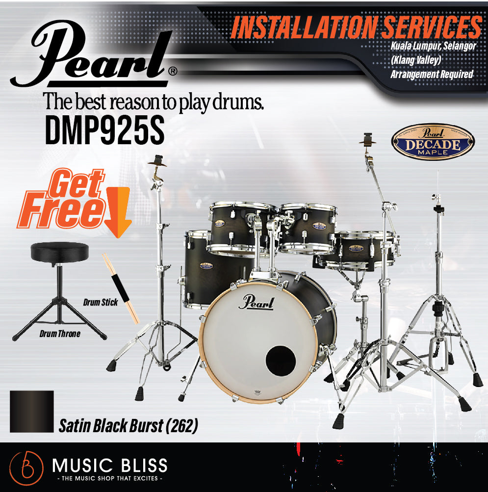 Pearl Decade Maple 5-Piece Drum Set with Hardware, Drumstick and Throne ...