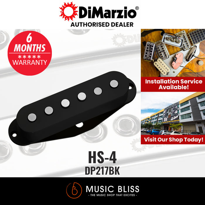 DiMarzio DP217BK HS-4 Single-coil Pickup - Black | Music Bliss Malaysia