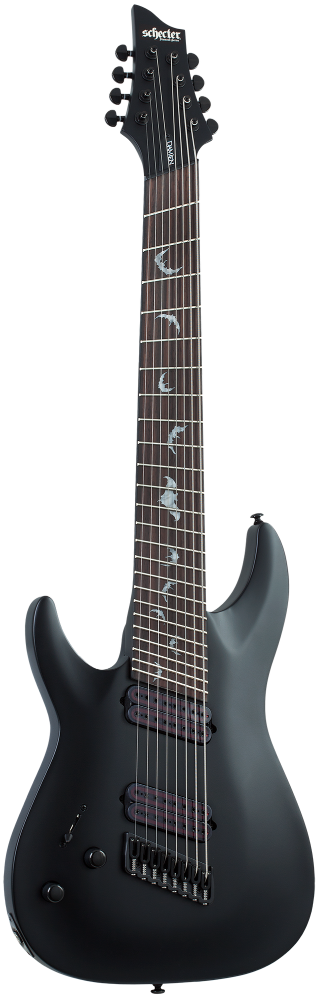 Schecter Damien-8 MS Left-Handed Electric Guitar - Satin Black | Music ...