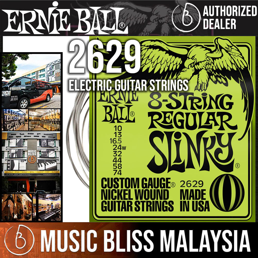 Ernie Ball 2629 8-string Regular Slinky Nickel-wound Electric Guitar Strings (10-74) | Music ...
