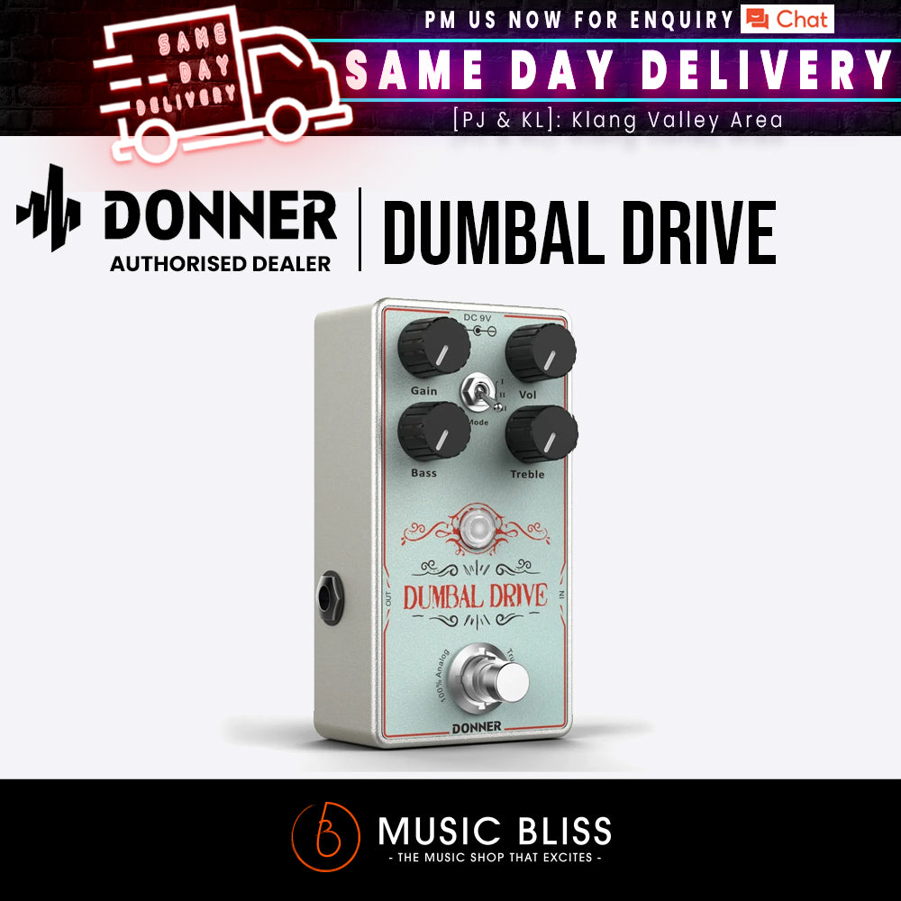 Donner Overdrive Guitar Pedal, Dumbal Drive Overdrive Pedal for ...