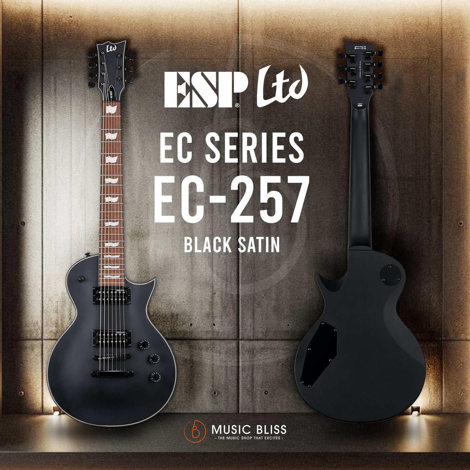 ESP LTD EC-257 7-String Electric Guitar - Black Satin (EC257BLKS ...