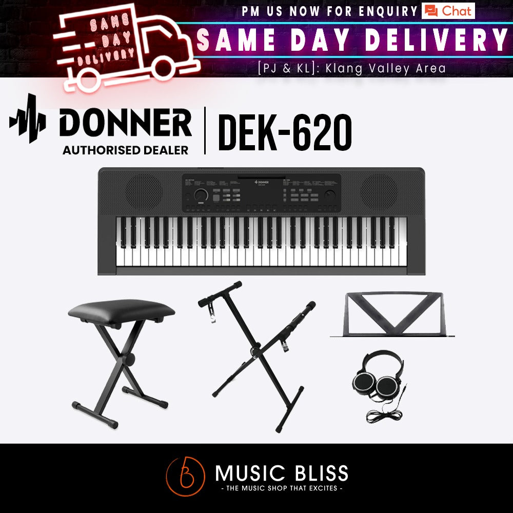 Donner DEK-620 61-Key Keyboard with Microphone & Piano App, Supports ...
