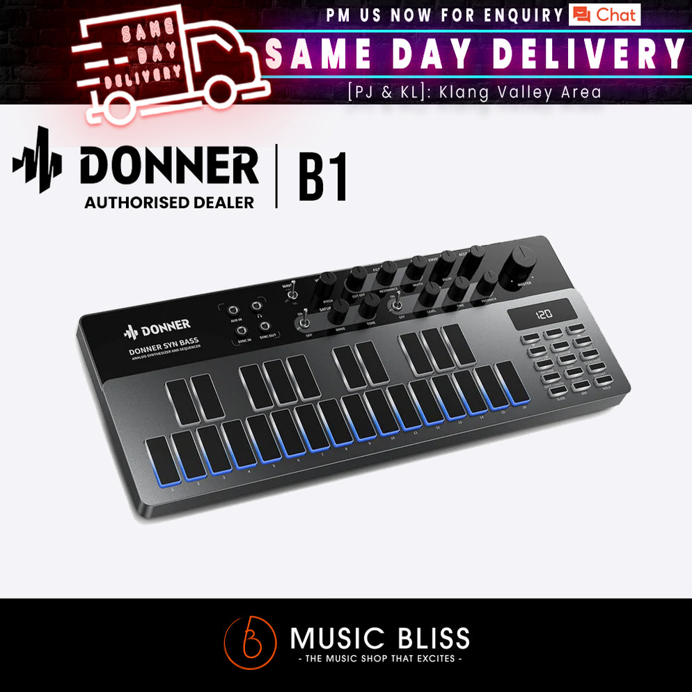 Donner Essential B1 Analog Bass Synthesizer & Sequencer | Music Bliss Malaysia