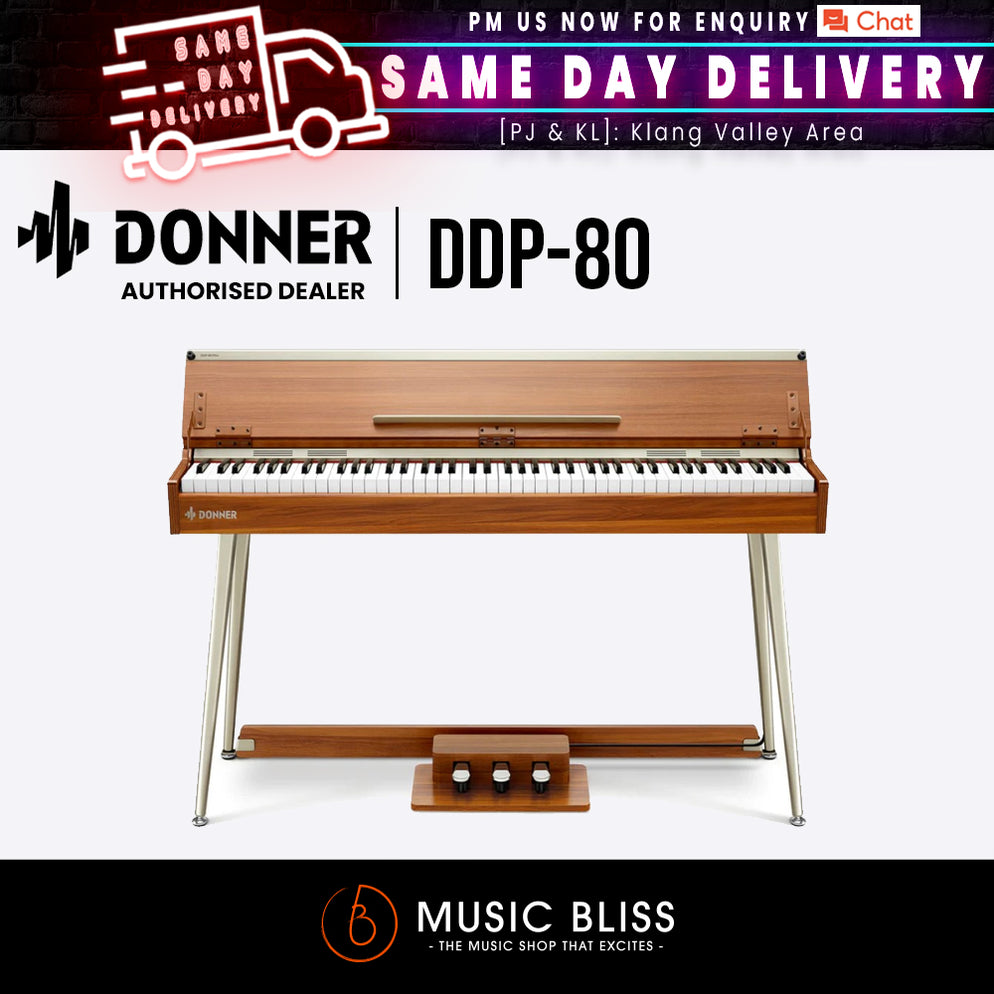 Donner DDP-80 PLUS 88-Key Weighted Wooden Upright Digital Piano (DDP80 ...